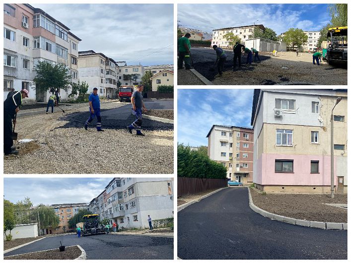 Foto | Au început lucrările de asfaltare a parcării din zona străzilor ...