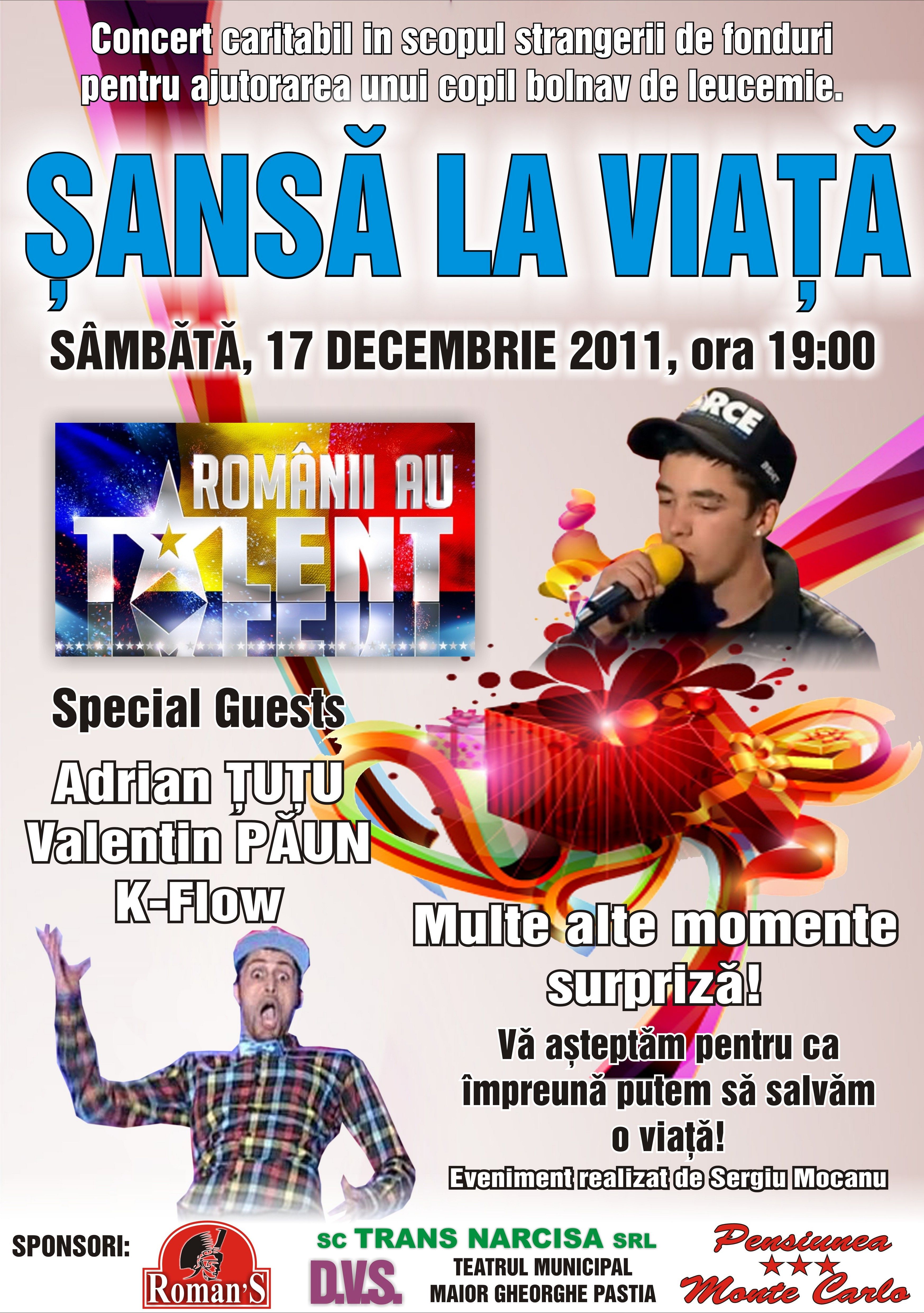 Spectacol caritabil pentru un tînăr bolnav de leucemie