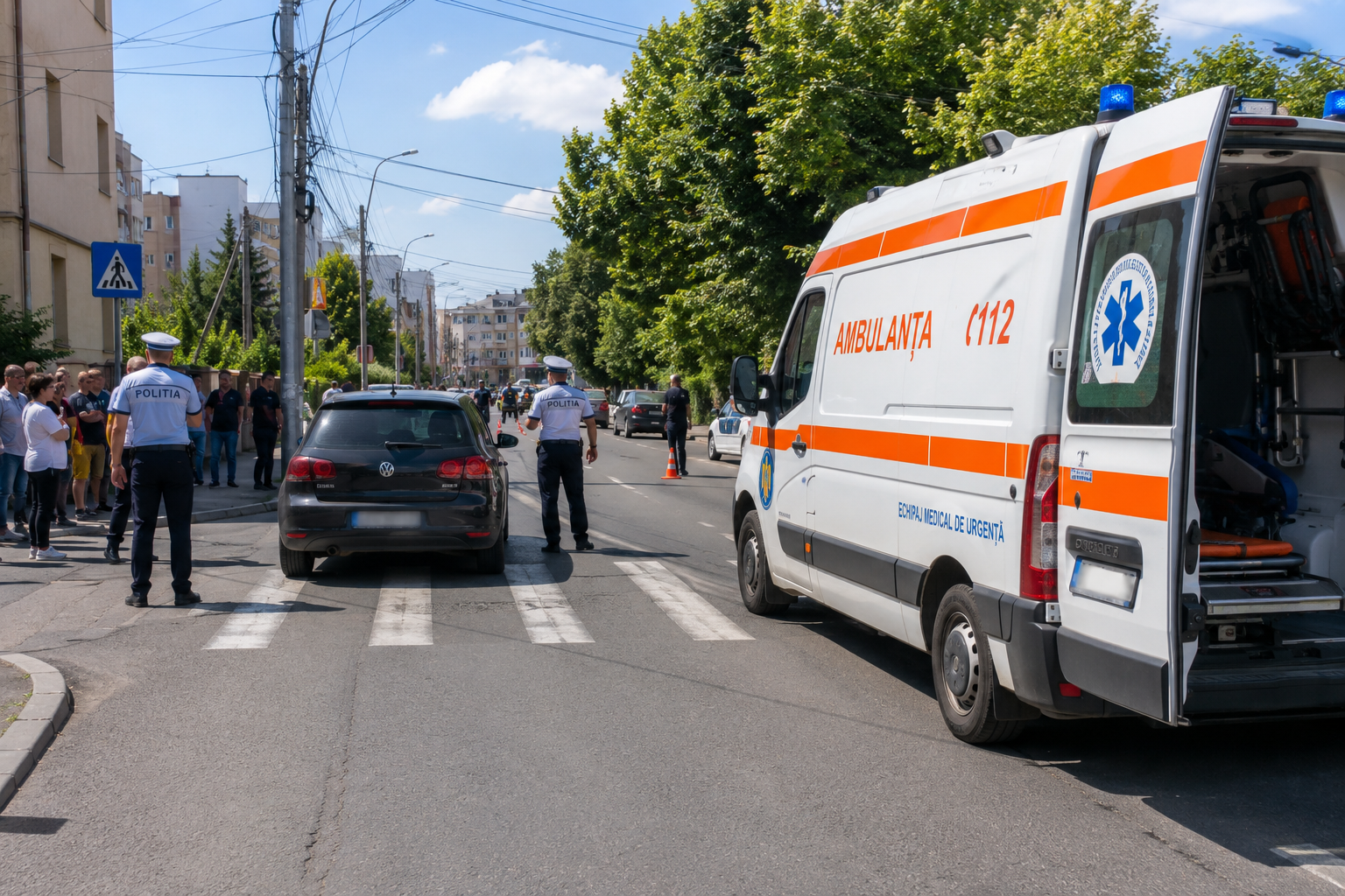 Accident rutier în Focșani: O fată de 12 ani a ajuns la spital după ce ...