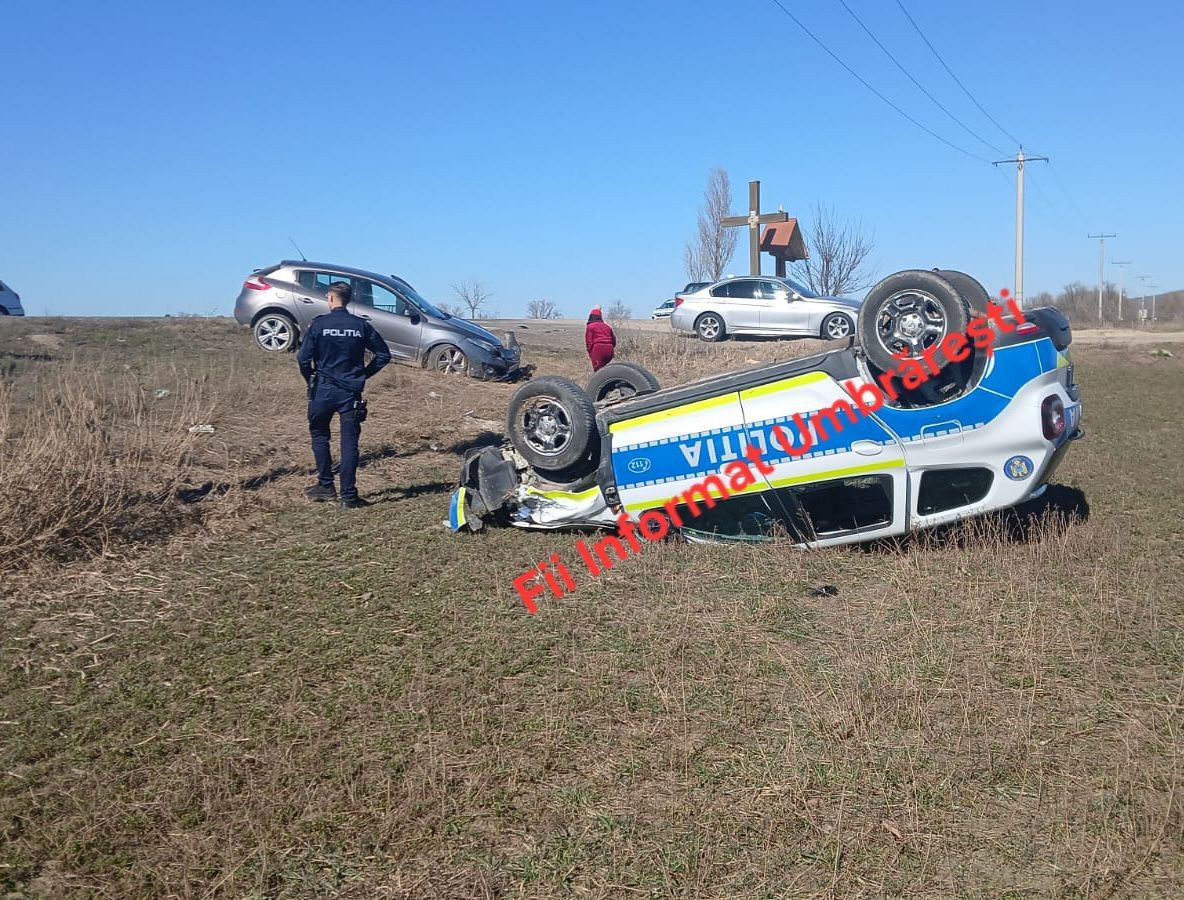 (Update) Autospecială de poliție implicată într-un accident pe DN2-E85 ...