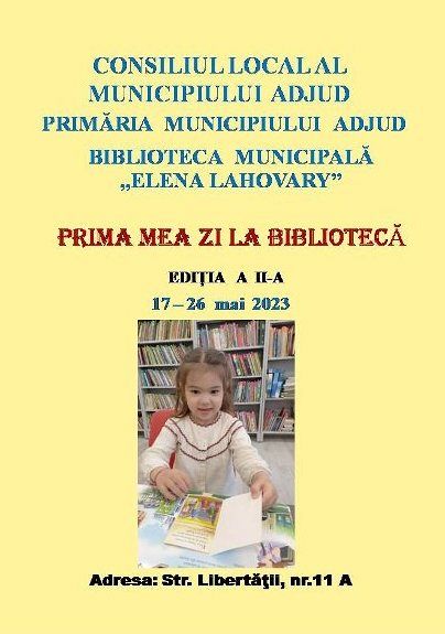 Cea de-a doua ediţie a proiectului ,,Prima mea zi la bibliotecă” derulat la Biblioteca ...