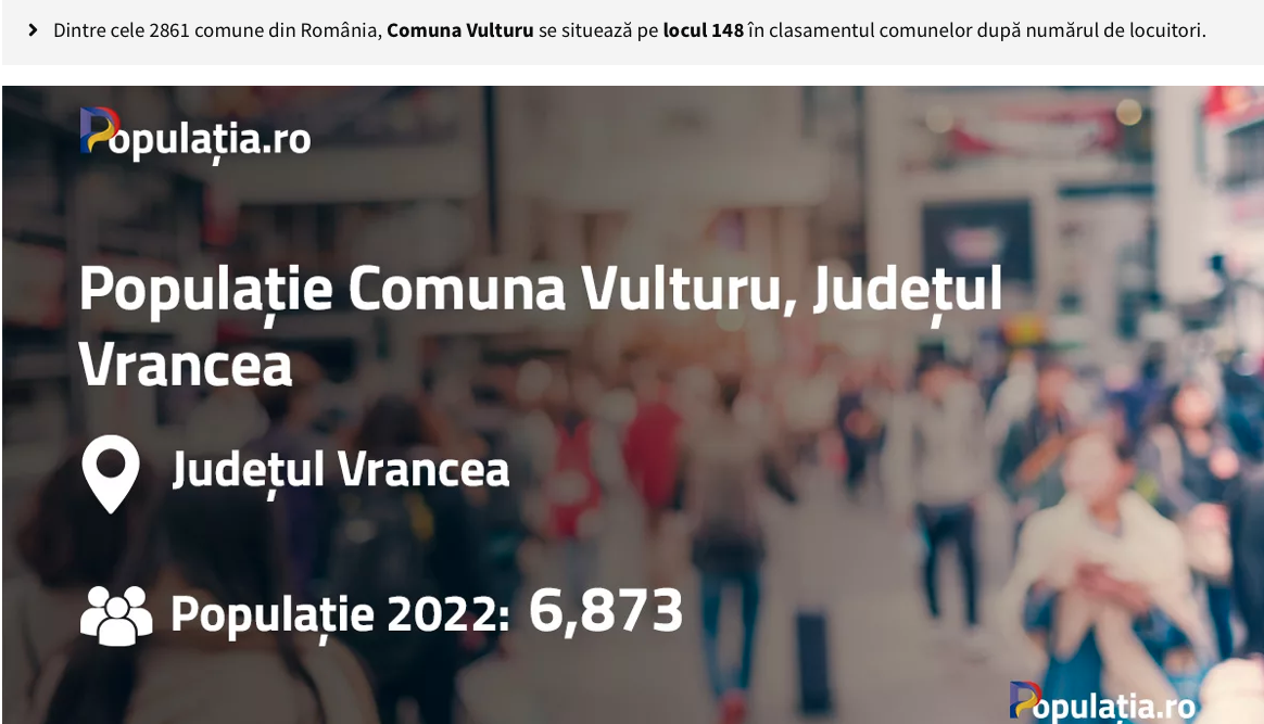 Comuna Vulturu, în topul celor mai bogate localități rurale din România