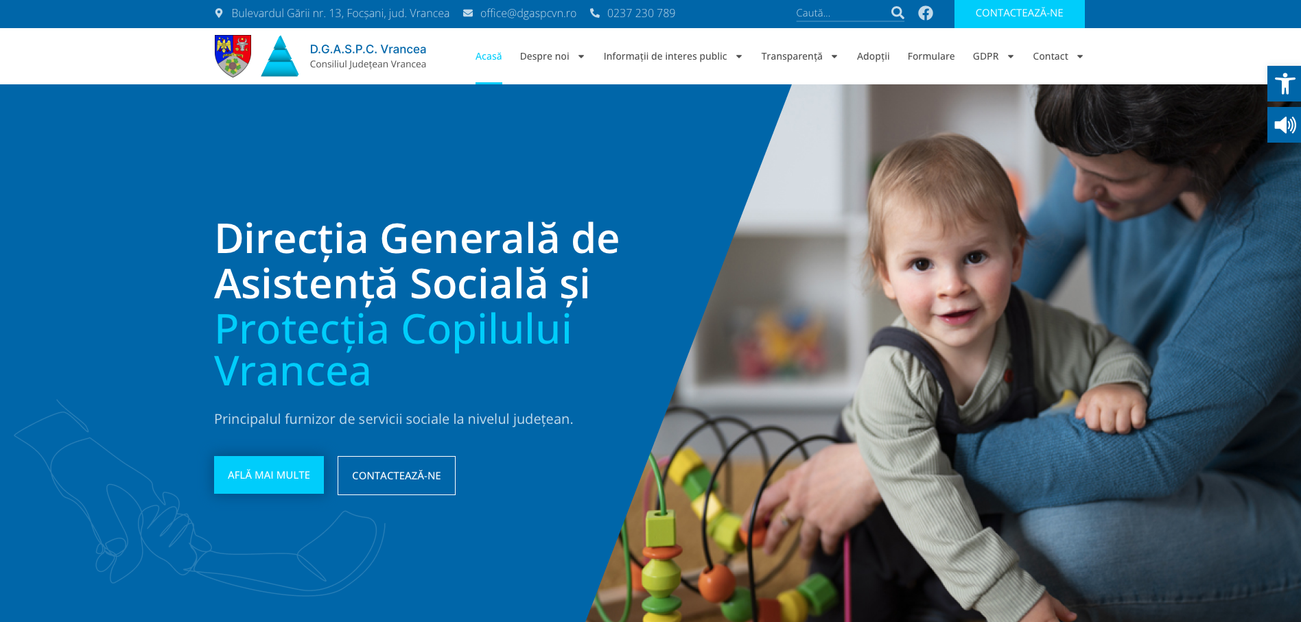 DGASPC Vrancea anunță că și-a lansat noul website