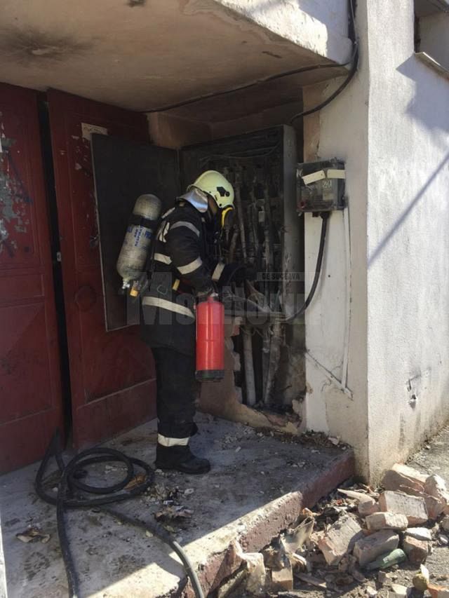 Incendiu izbucnit la un tablou electric din cartierul Bahne, Focșani