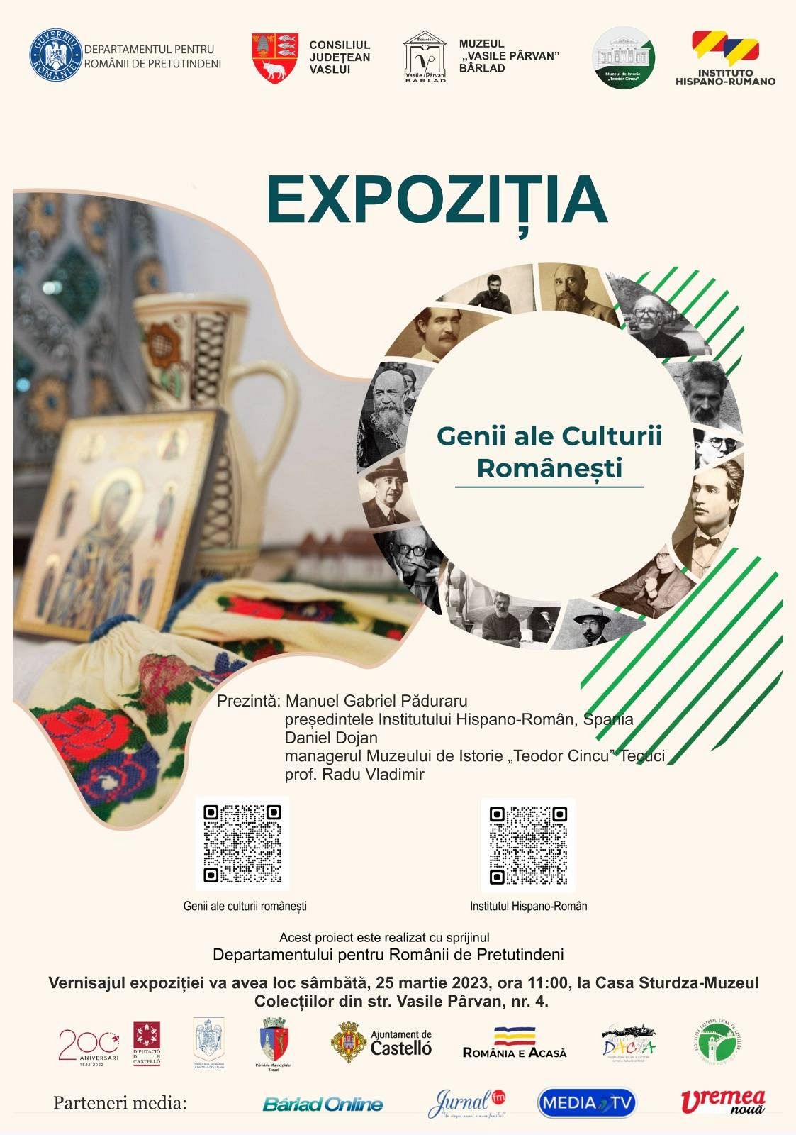 Invitatie vernisaj expoziție “Genii ale culturii românești” la Muzeul ...