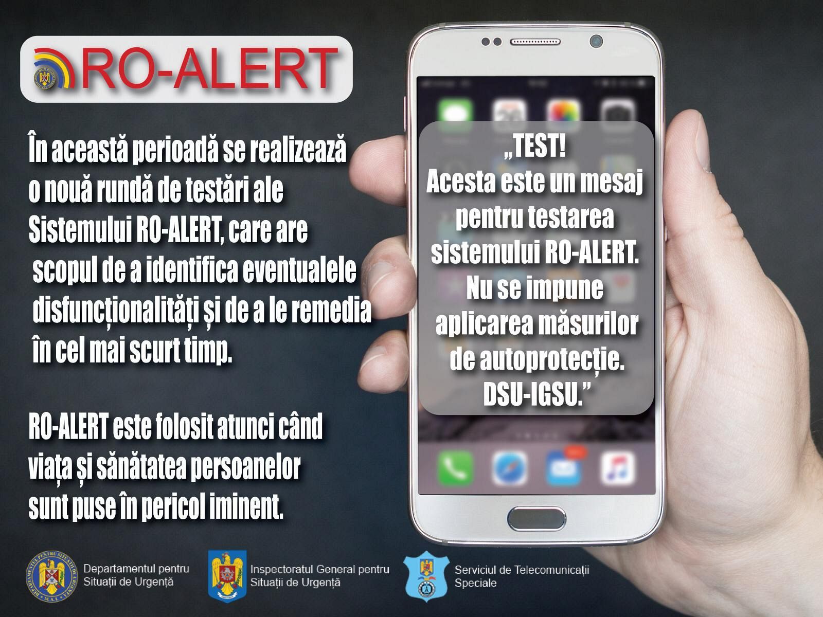 Mesaje de avertizare RO-ALERT către populație