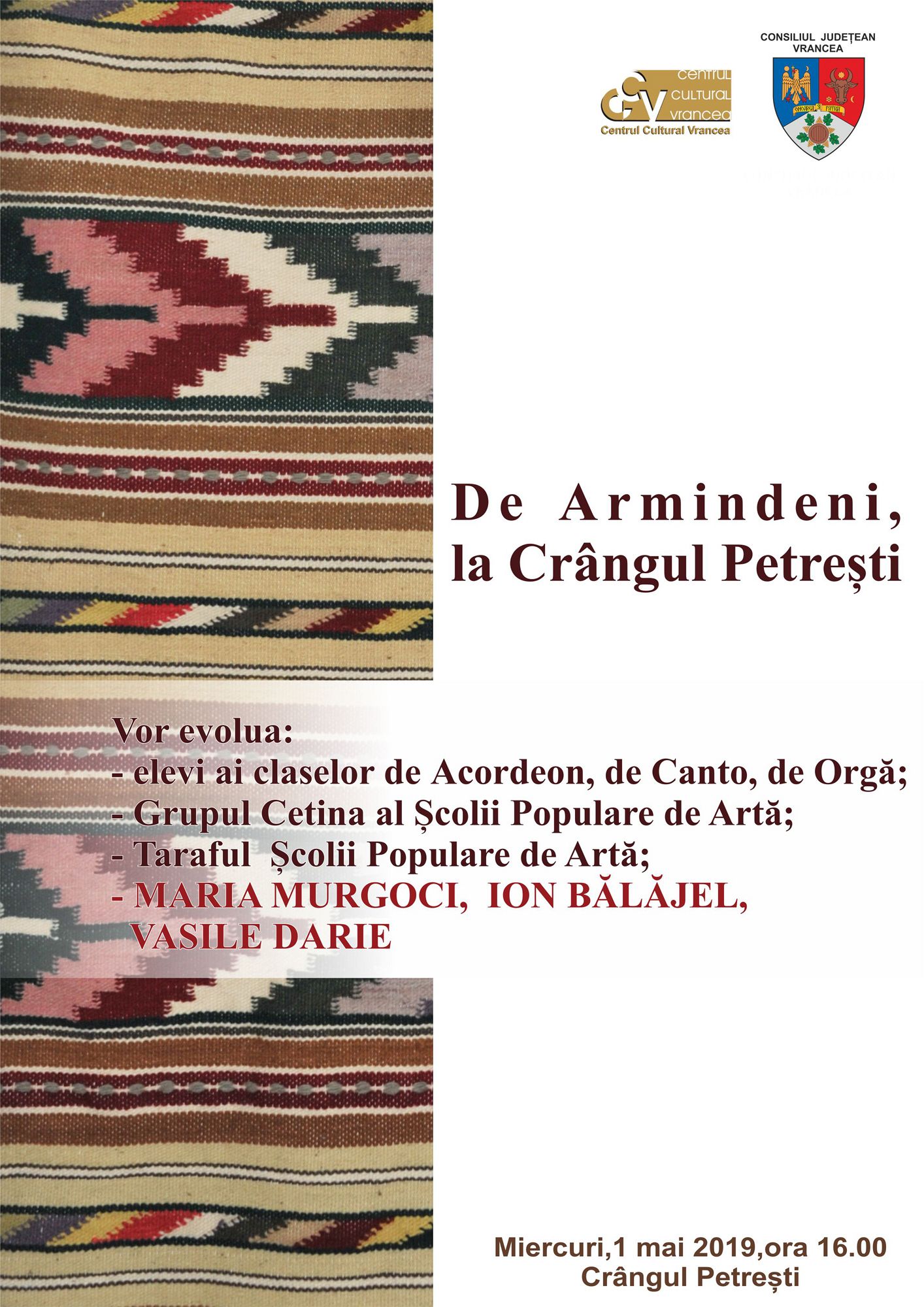 Spectacolul ”De Armindeni” | 1 mai 2019, ora 16.00, în Amfiteatrul din ...
