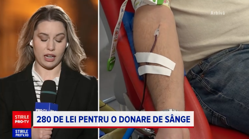 VIDEO | Valoarea tichetelor pentru donatorii de sânge a crescut de 4 ori la începutul acestui an ...