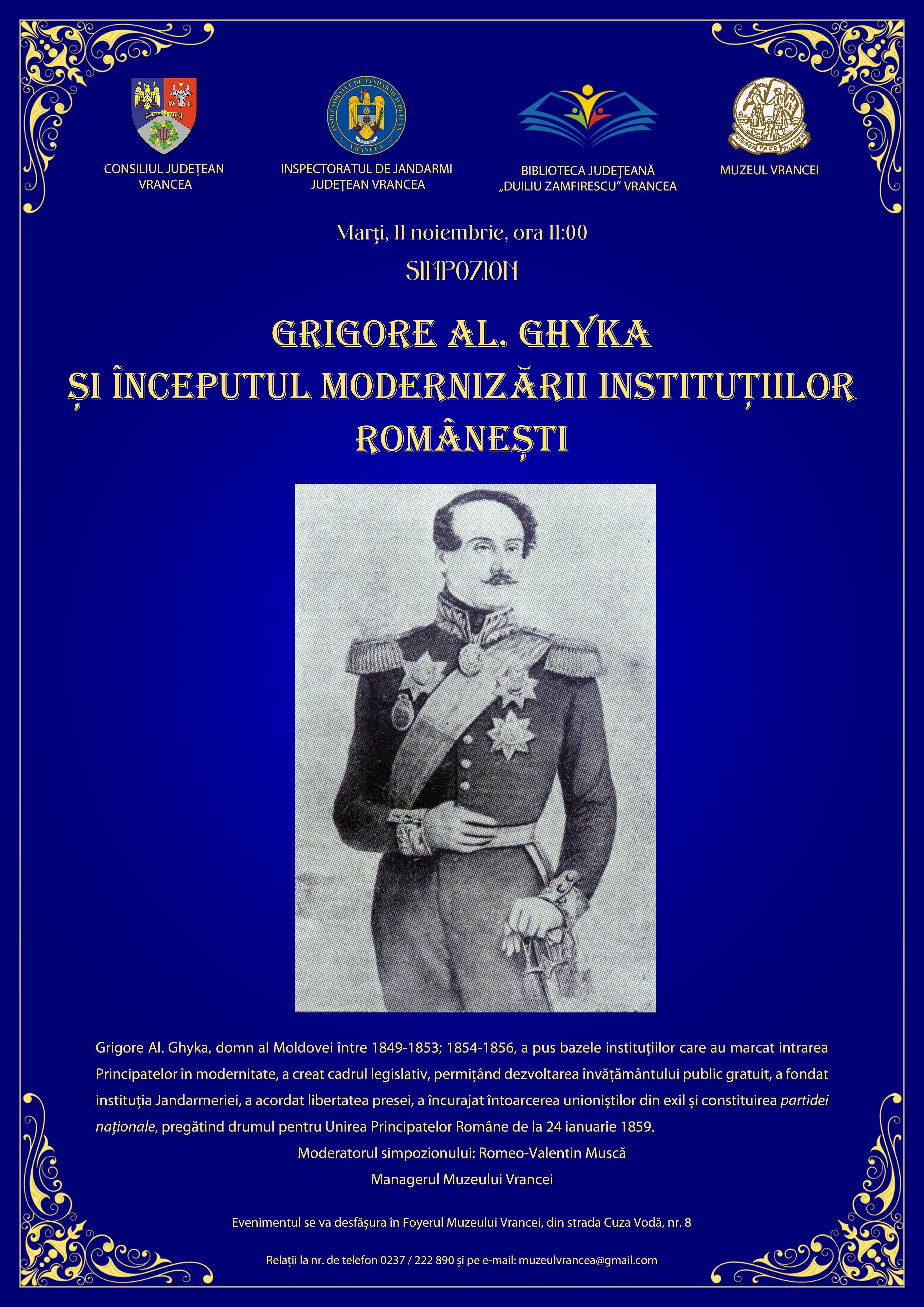 Vrancea aduce acasă istoria: osemintele domnitorului Grigore Al. Ghyka ...